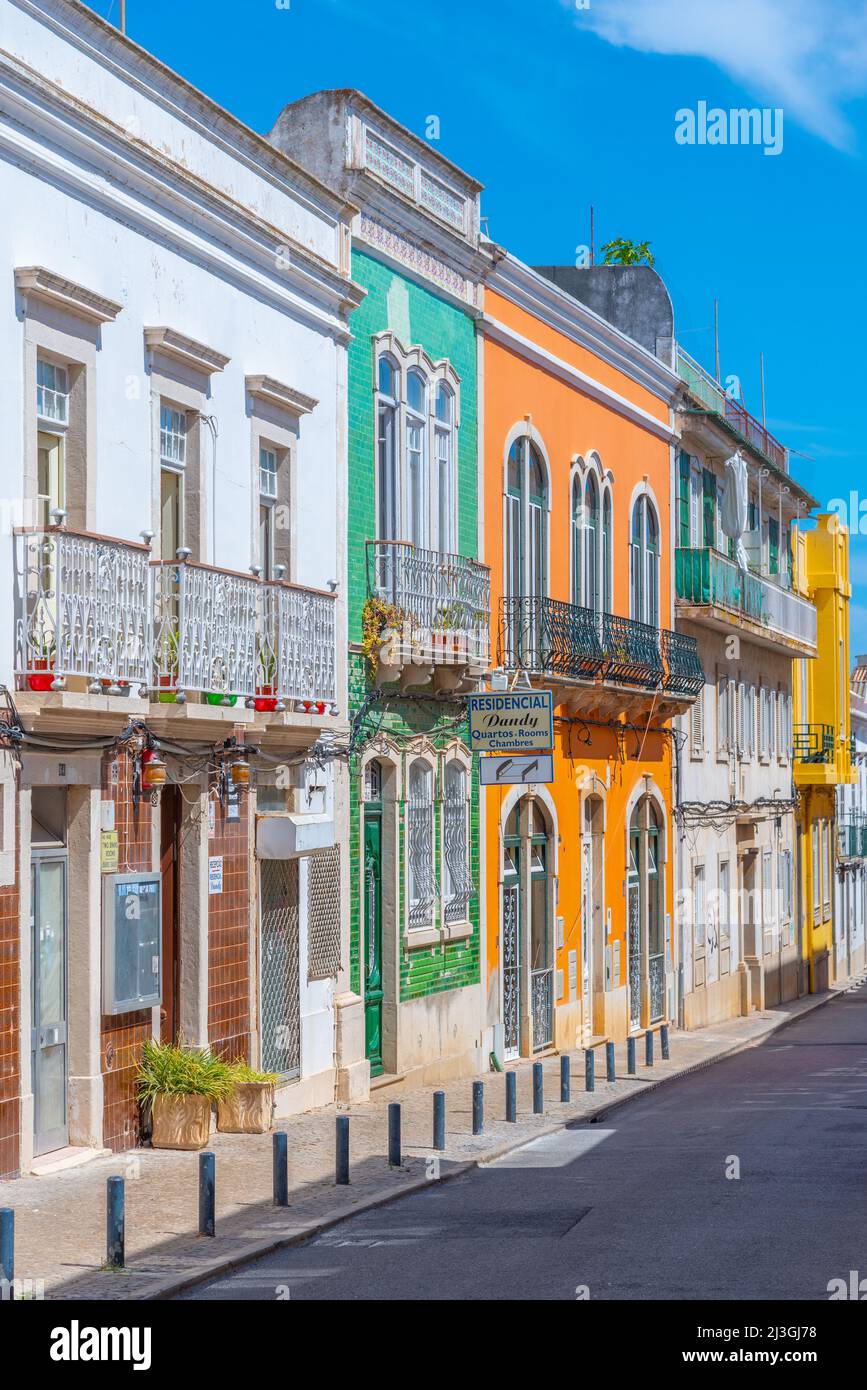 Narrow street in the modern part of Portuguese town Faro Stock Photo ...