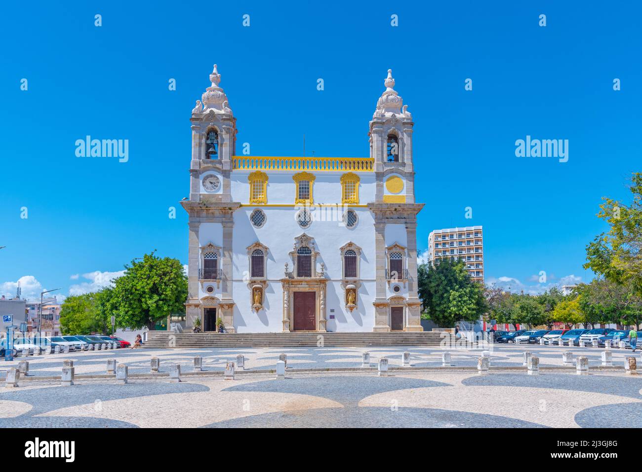 Carmo church with famous capela dos ossos at Faro, Portugal Stock Photo ...