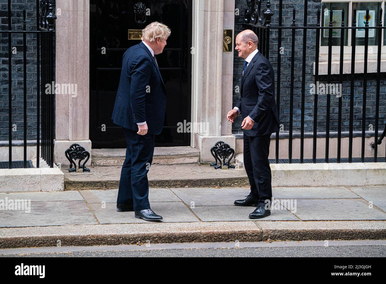 LONDON, UK. 8 April, 2022 . Prime Minister Boris Johnson welcomes ...