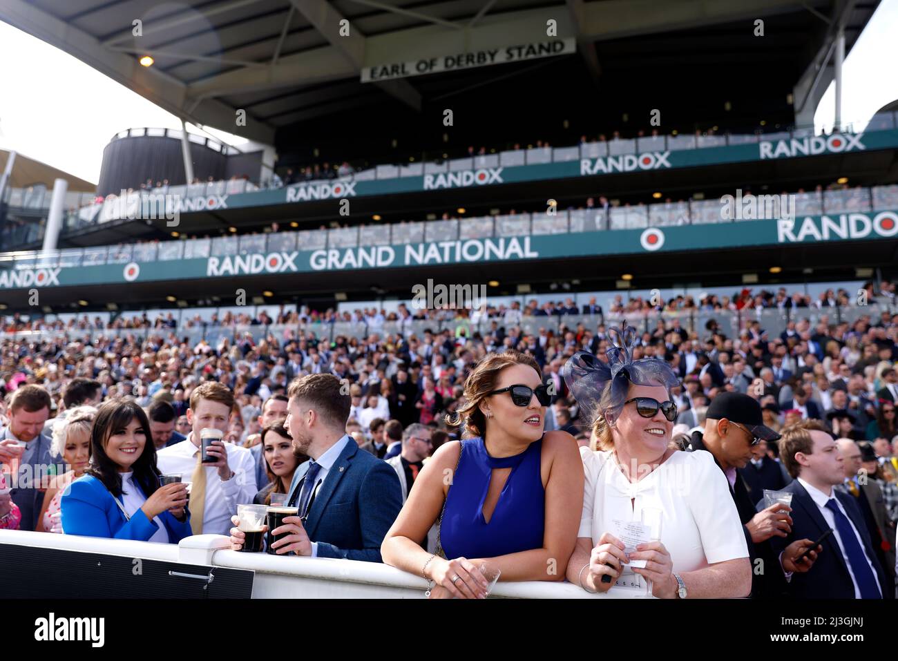 Racegoers watch on during the Betway Mildmay Novices' Chase during ...