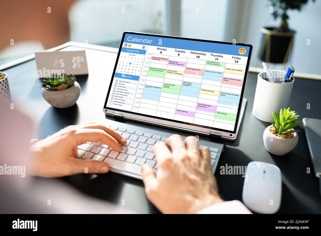 Digital Electronic Calendar Event Appointment On Screen Stock Photo - Alamy