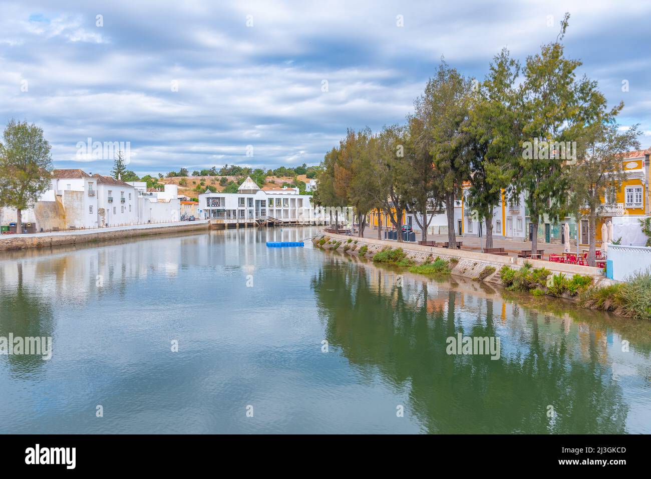 Houses on riverside of Gilao river in Tavira, Portugal Stock Photo - Alamy