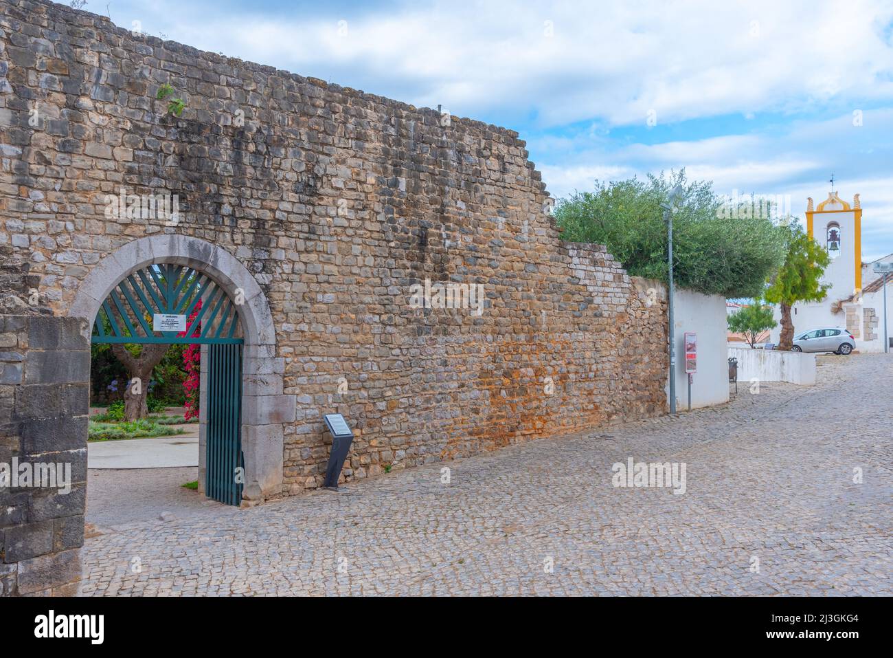 Tavira castle with a garden inside, Portugal Stock Photo - Alamy