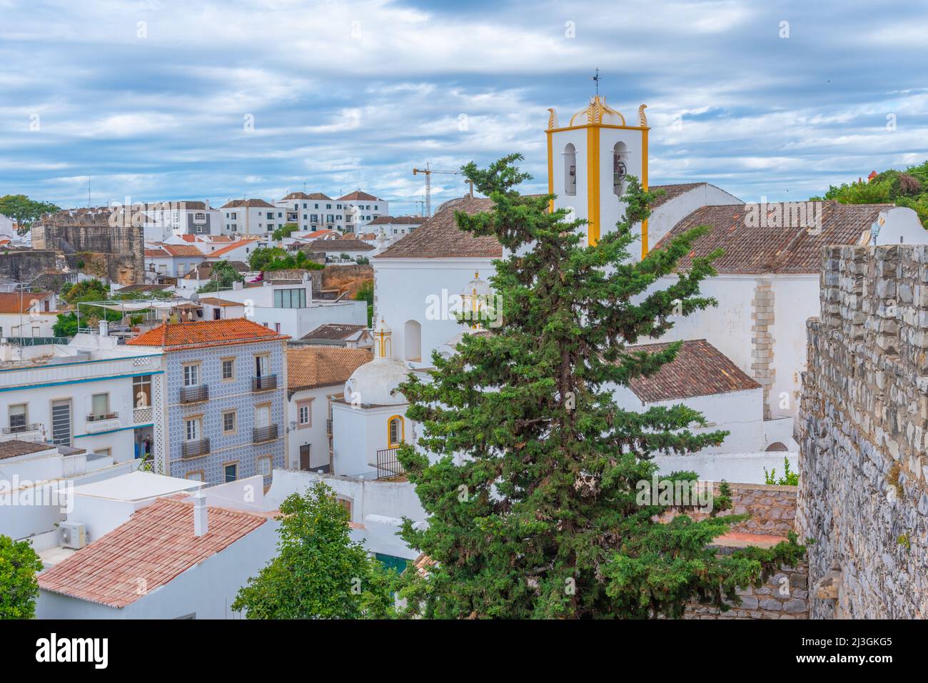 Tavira castle with a garden inside, Portugal Stock Photo - Alamy