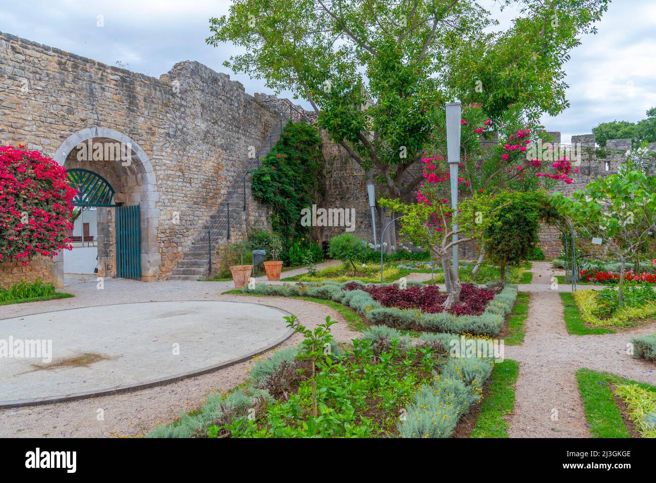 Tavira castle with a garden inside, Portugal Stock Photo - Alamy