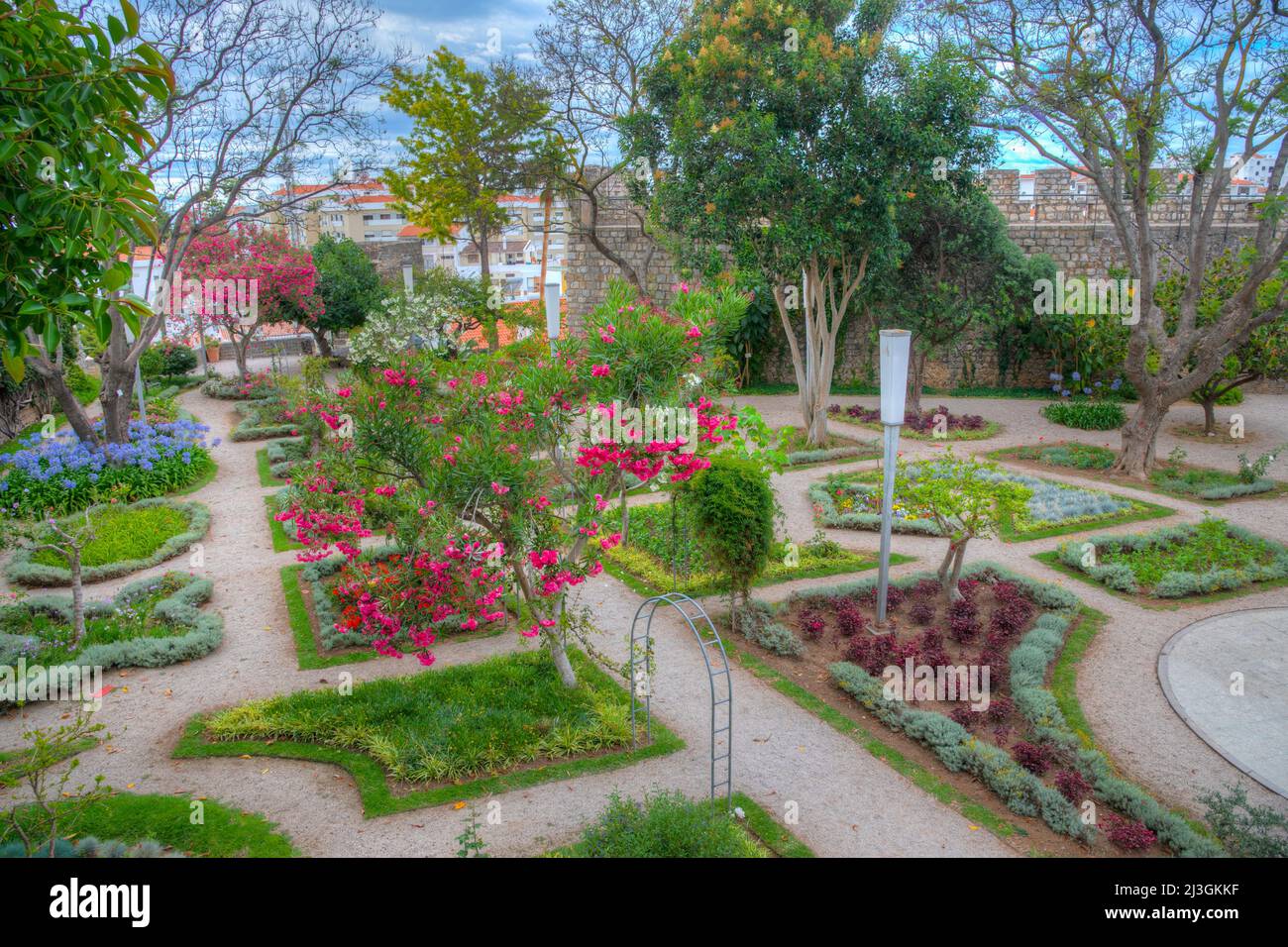 Tavira castle with a garden inside, Portugal Stock Photo - Alamy