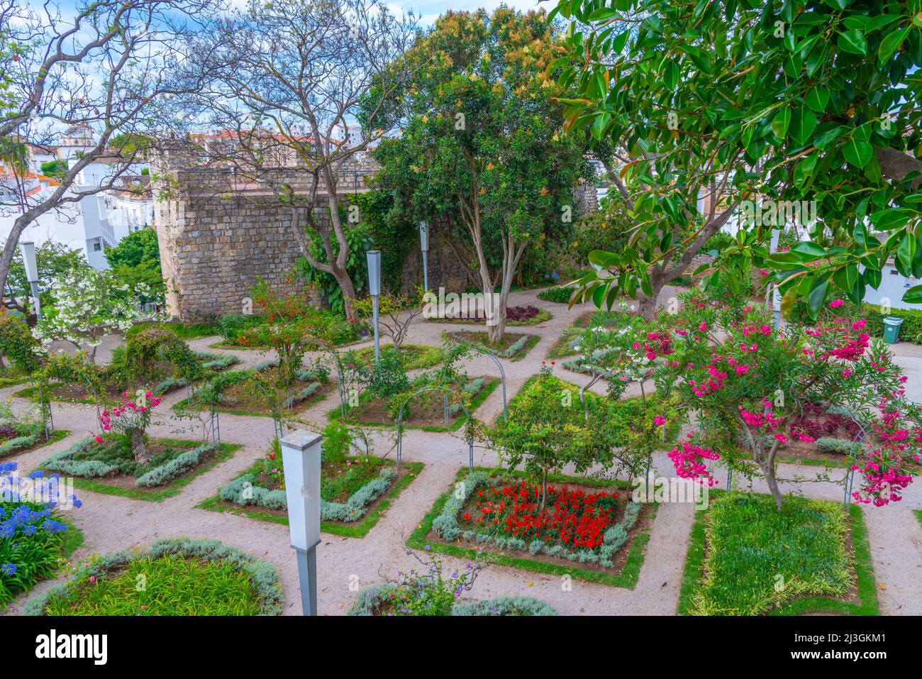 Tavira castle with a garden inside, Portugal Stock Photo - Alamy
