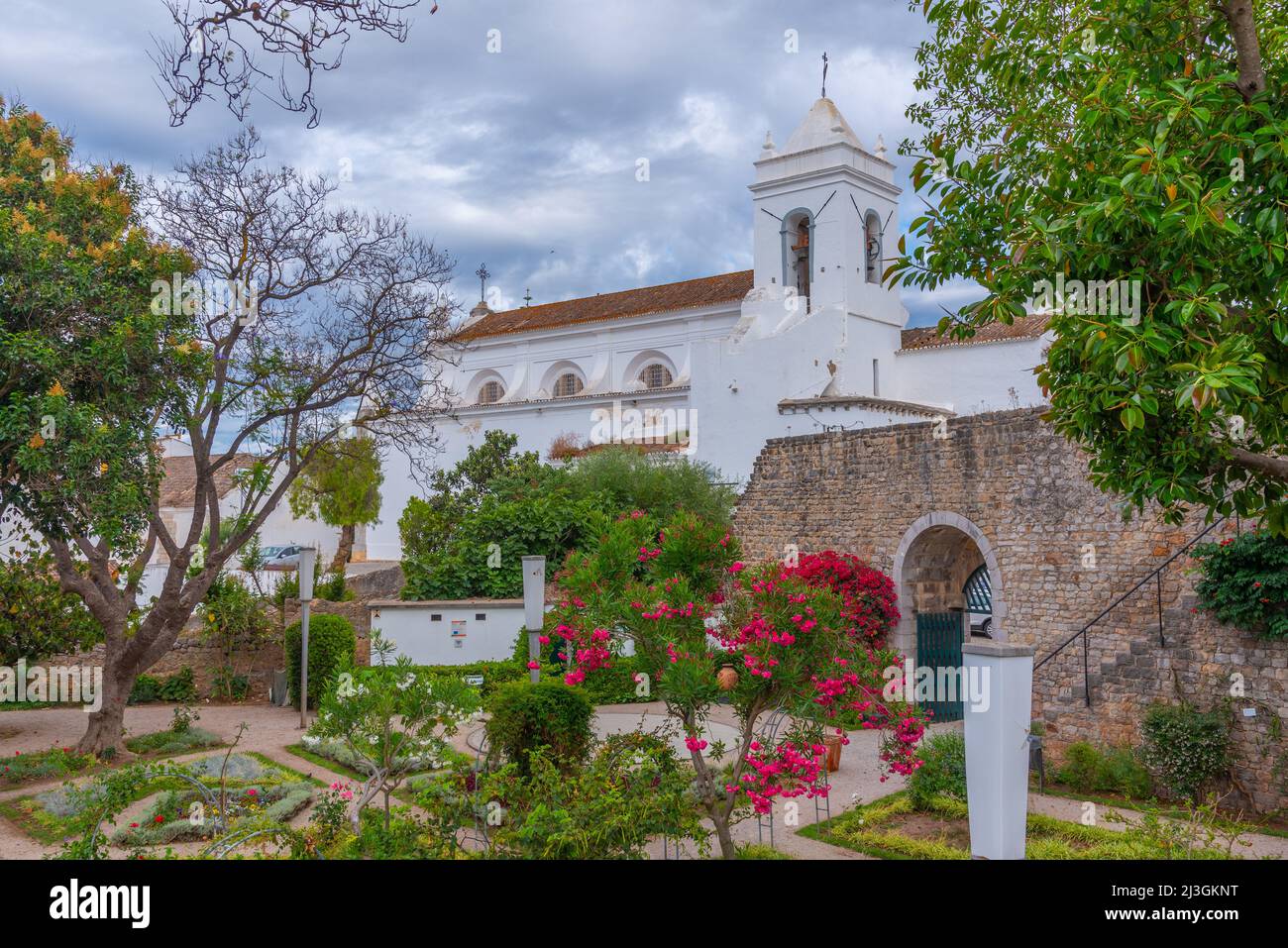Tavira castle with a garden inside, Portugal Stock Photo - Alamy