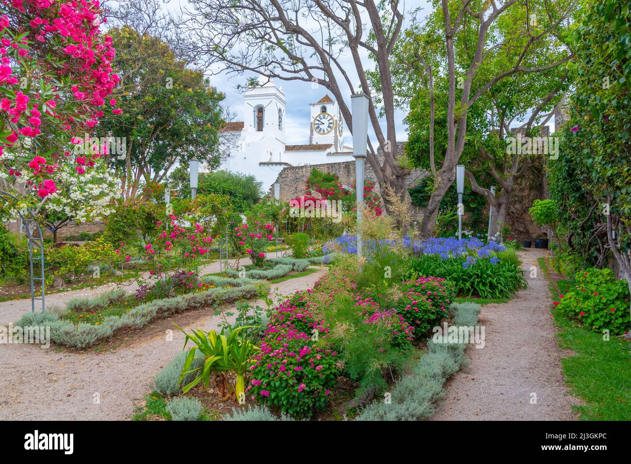 Tavira castle with a garden inside, Portugal Stock Photo - Alamy