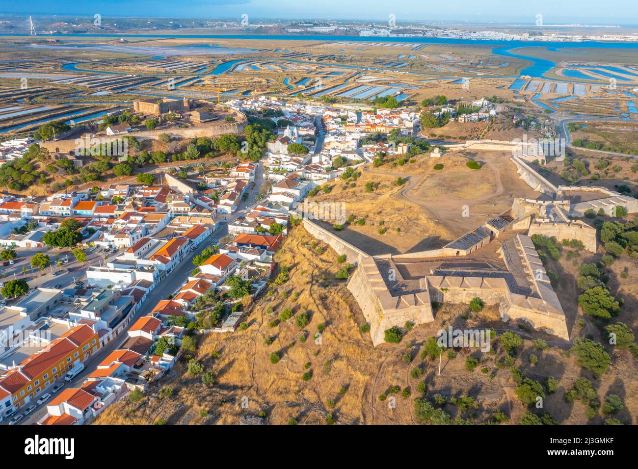 Panorama of Portuguese town Castro Marim Stock Photo - Alamy