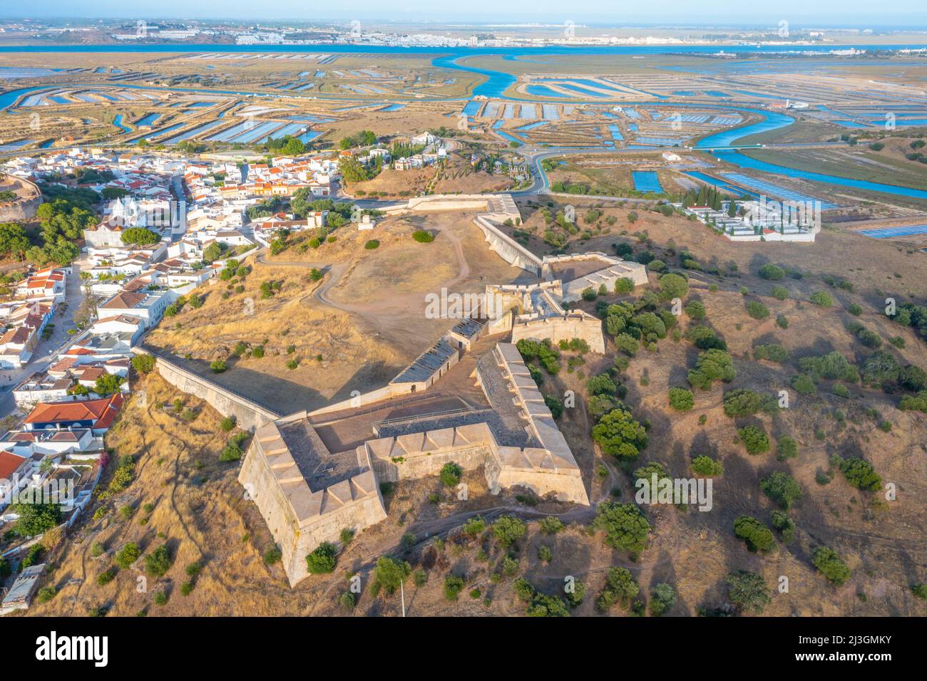 Panorama of Portuguese town Castro Marim Stock Photo - Alamy