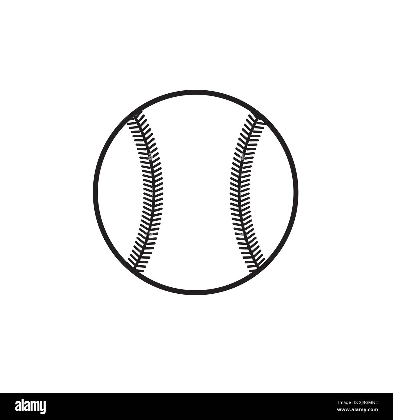 Vector black outline baseball ball silhouette isolated on white ...