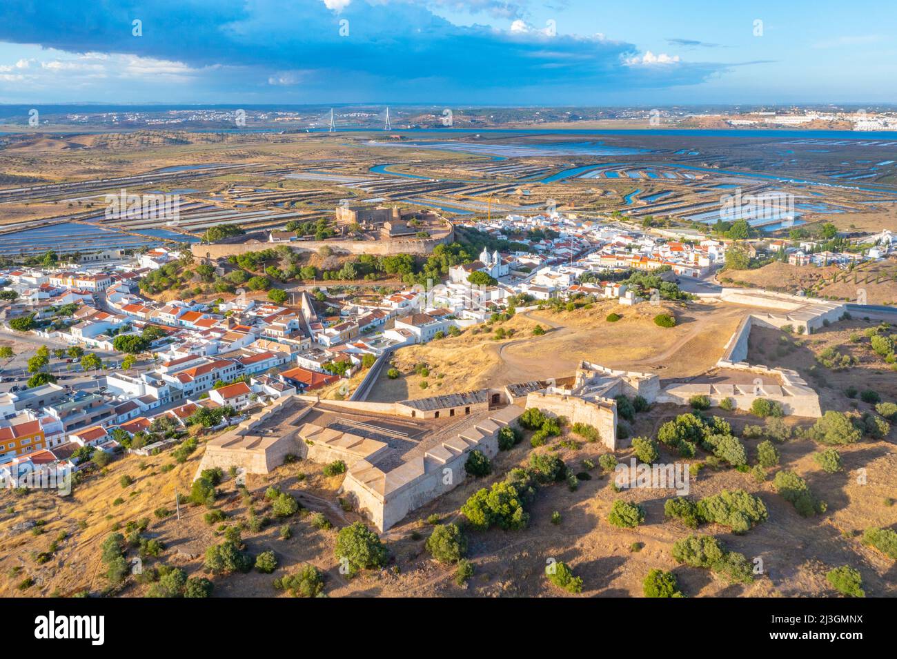 Panorama of Portuguese town Castro Marim Stock Photo - Alamy