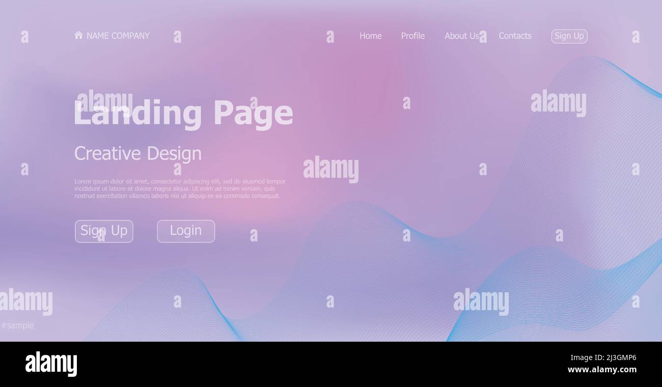 Gradient blue web template landing page digital website landing page ...