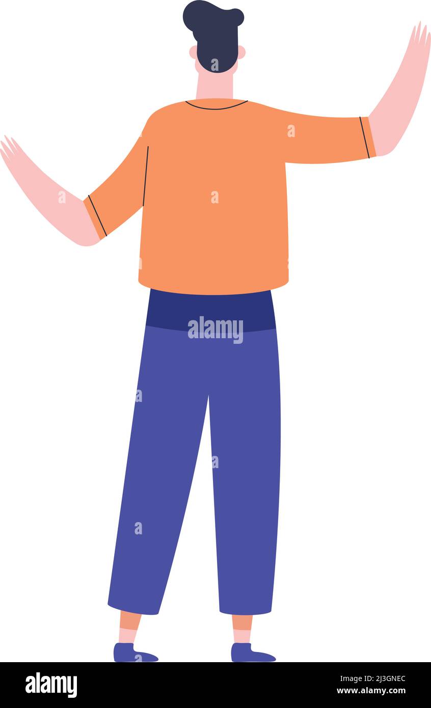 young man standing back character Stock Vector Image & Art - Alamy