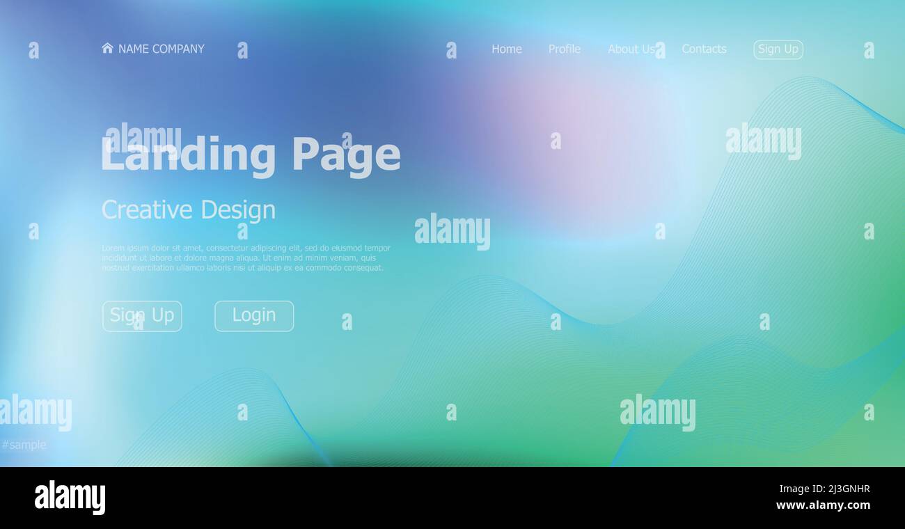 Gradient light web template landing page digital website landing page ...
