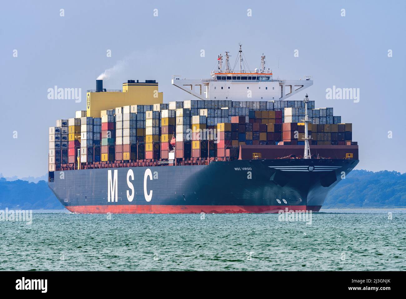 The container carrier MSC Virgo, operated by the Mediterranean Shipping ...