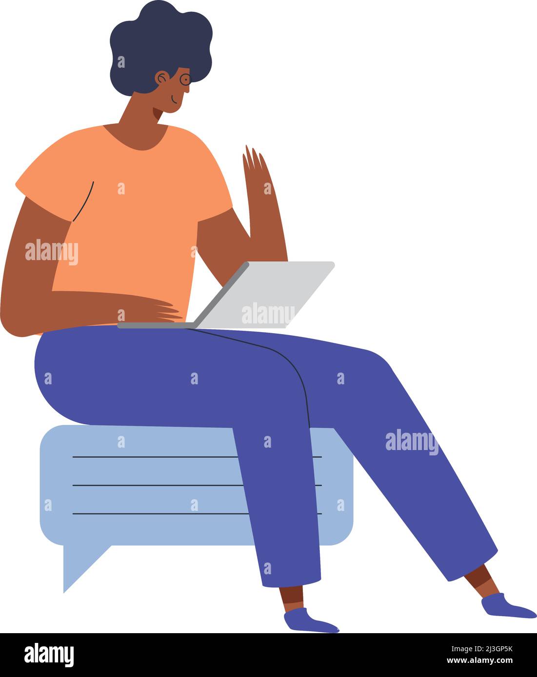 Young trendy man seated Stock Vector Images - Alamy