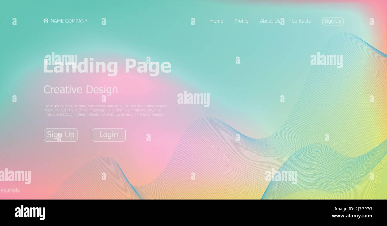 Gradient light web template landing page digital website landing page ...