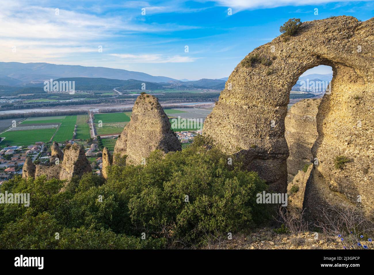 France, Alpes-de-Haute-Provence, Durance valley, Les Mées, the ...