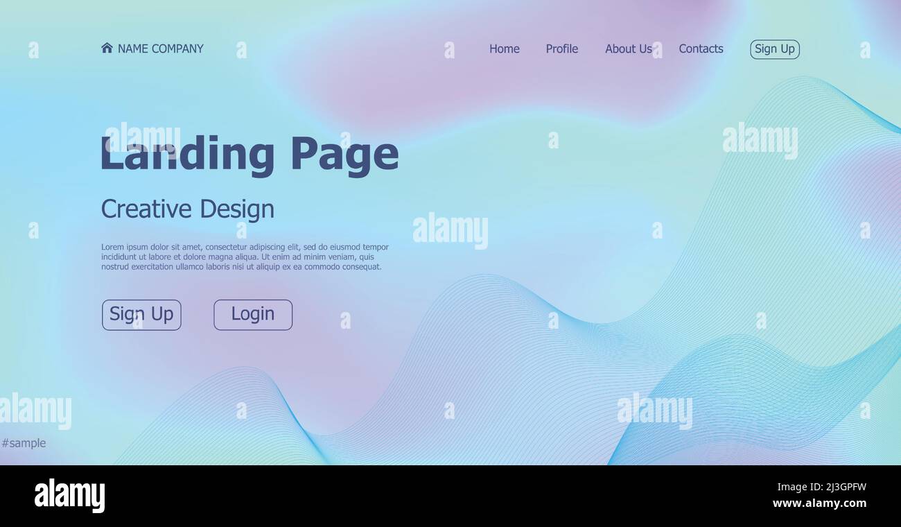 Gradient light web template landing page digital website landing page ...