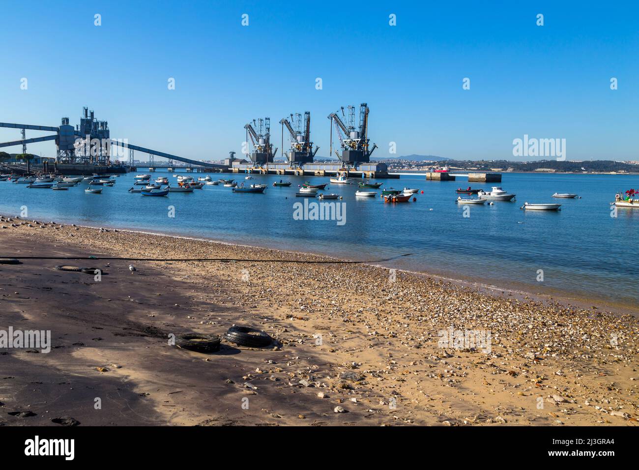 Trafaria; Portugal - March 01; 2022: Deep water terminal and silo for ...