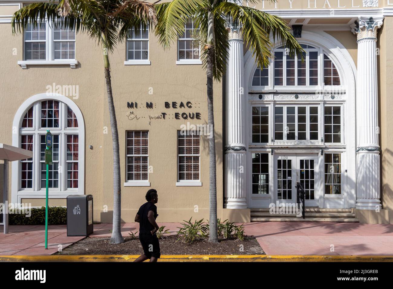 United States, Florida, Miami, Miami Beach, Municipal Library in the ...