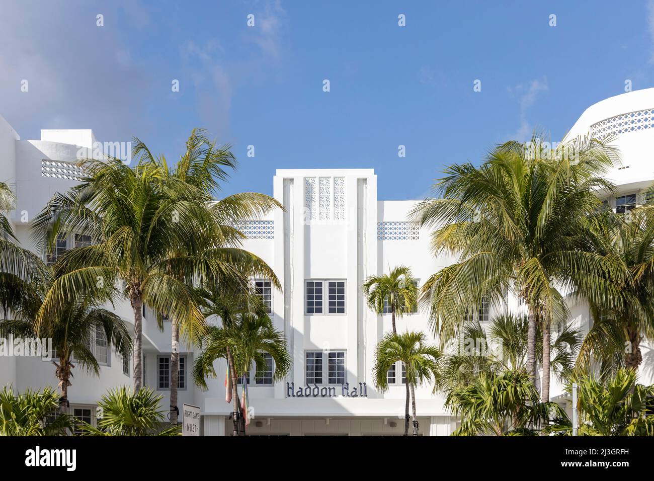 United States, Florida, Miami, Miami Beach, Haddon Hall in the Art Deco ...