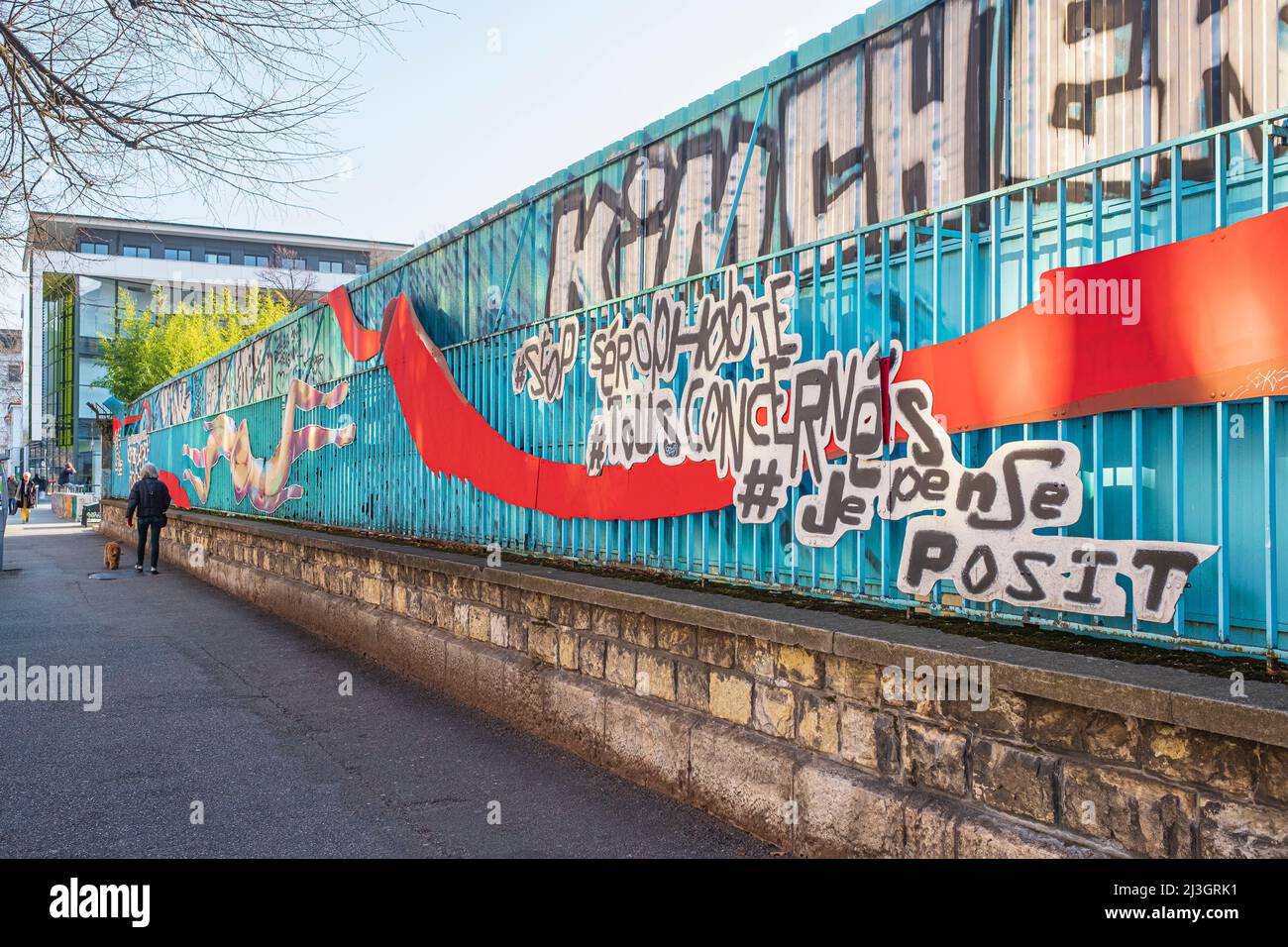 France, Isere, Grenoble, fresco dedicated to the fight against ...