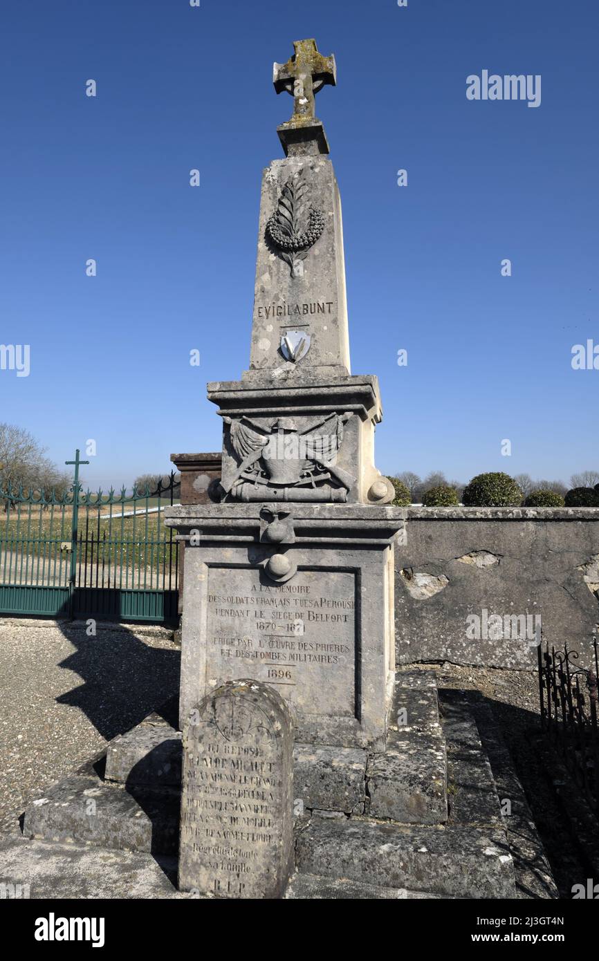 France, Territoire de Belfort, Perouse, cemetery, monument to the dead ...