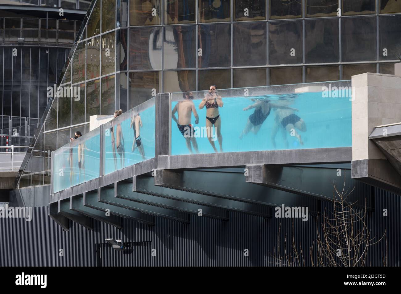 Andorra, Andorra La Vella, Caldea thalassotherapy center, a transparent ...
