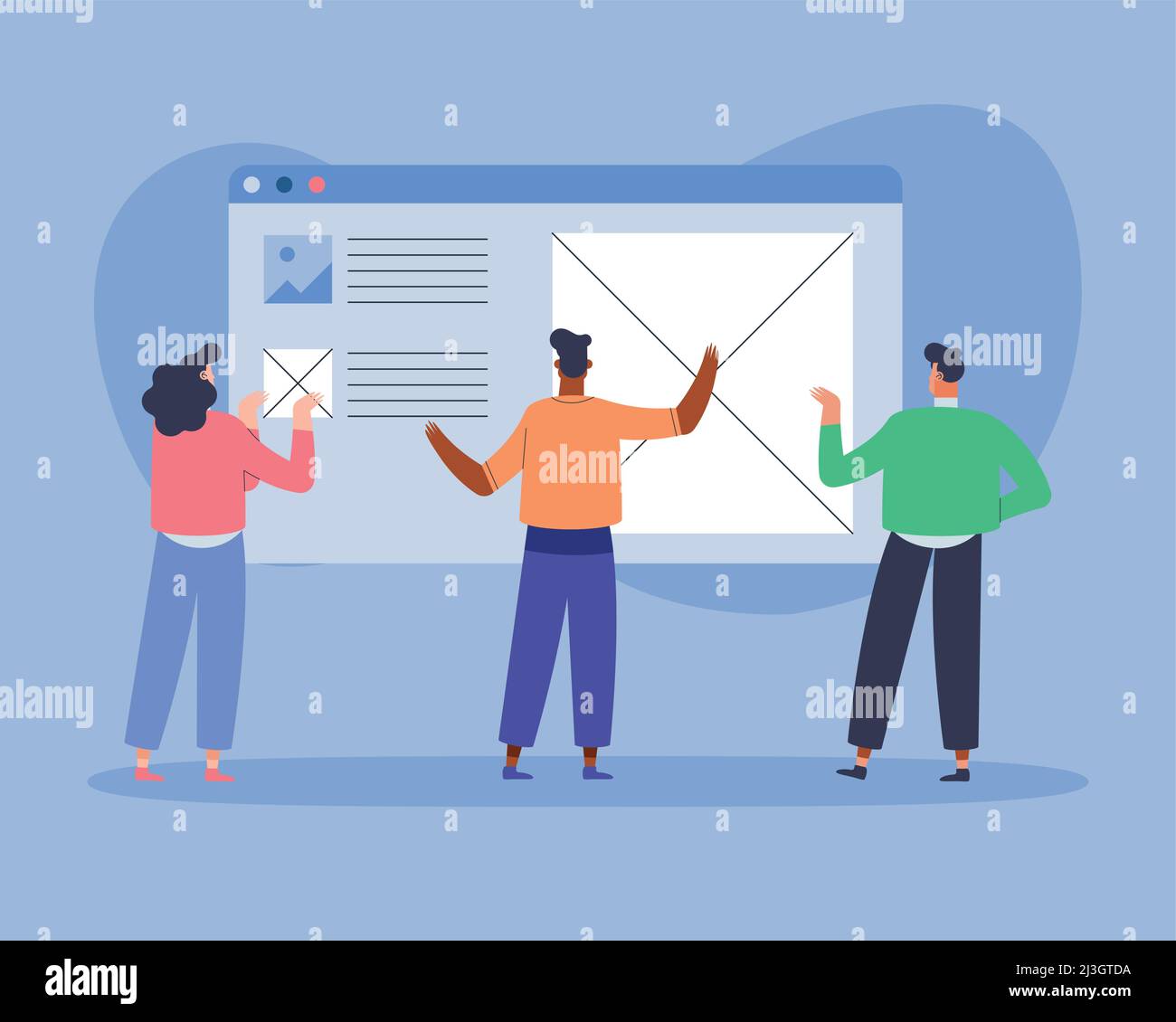 three UI and UX designers characters Stock Vector Image & Art - Alamy