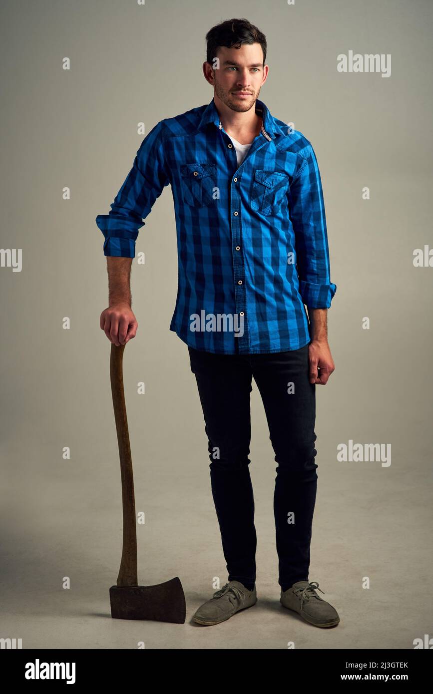 Man posing with axe hi-res stock photography and images - Alamy