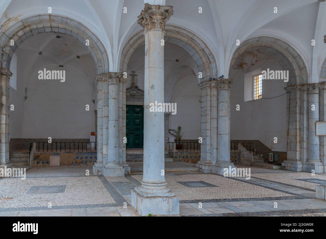White portico in Portuguese town Beja Stock Photo - Alamy