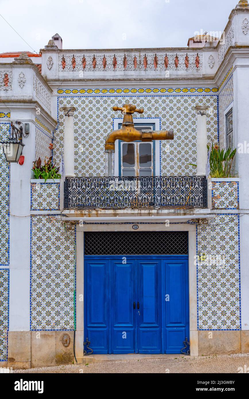 Azulejo facade at a house in Portuguese town Beja Stock Photo - Alamy
