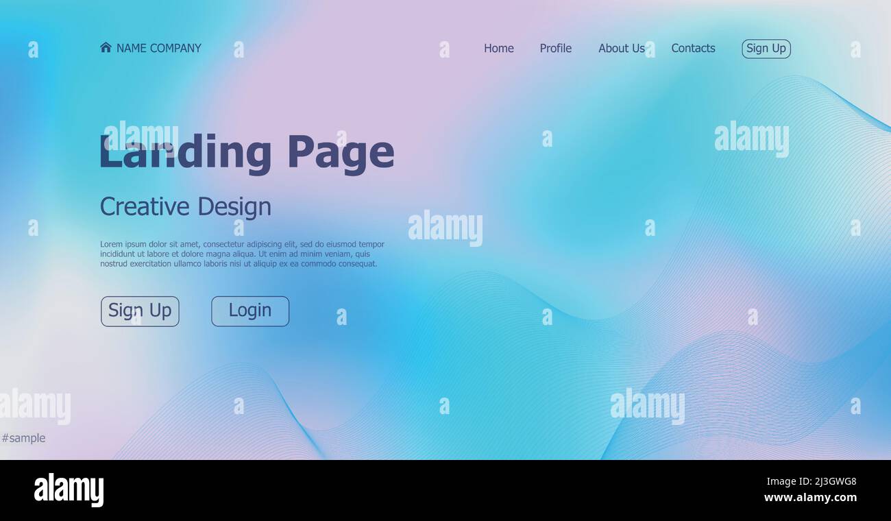 Gradient light web template landing page digital website landing page ...