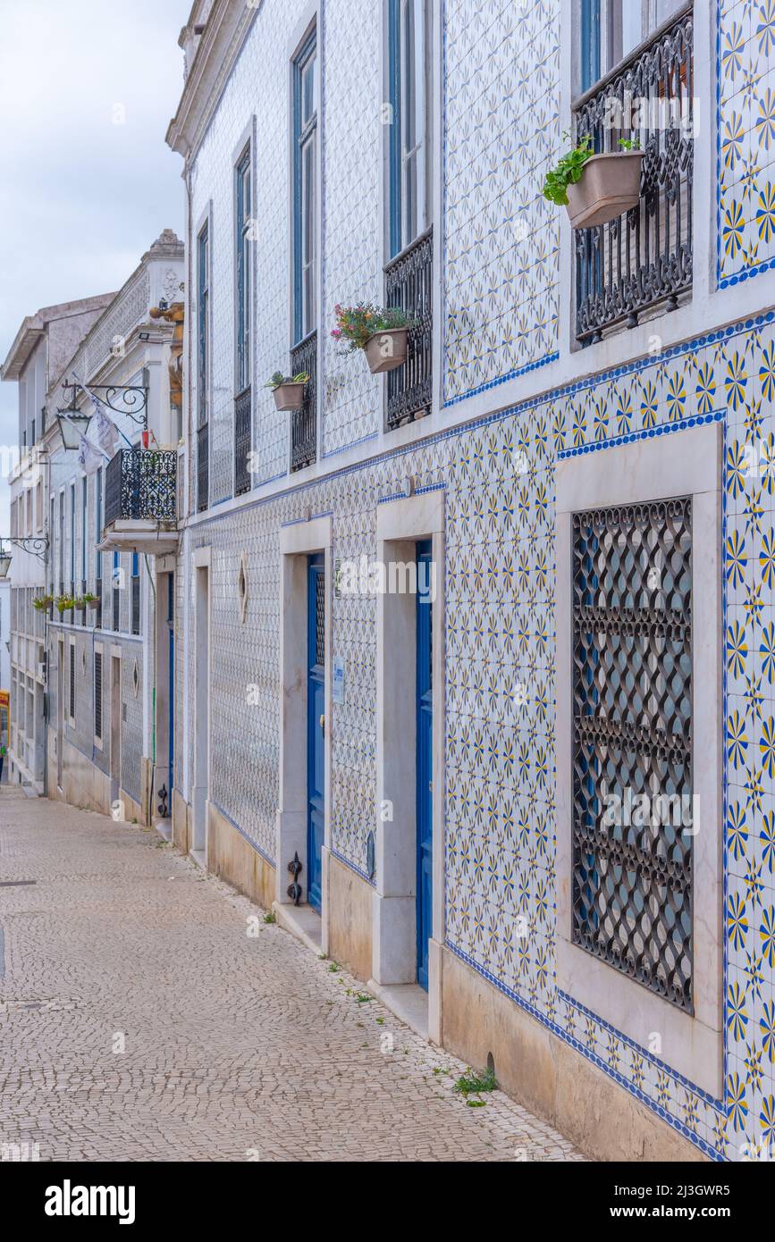 Azulejo facade at a house in Portuguese town Beja Stock Photo - Alamy