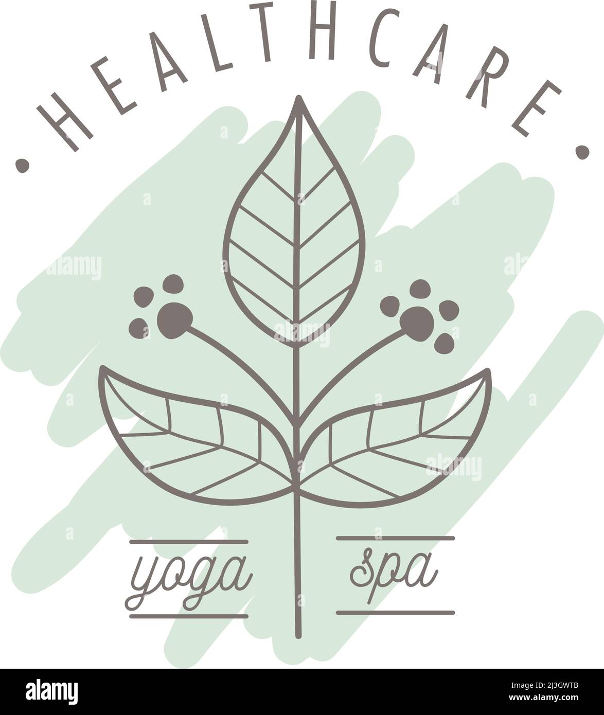yoga spa emblem with leafs Stock Vector Image & Art - Alamy