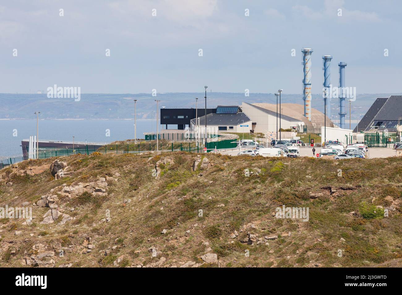 France, Manche, Cotentin, Flamanville, nuclear power plant, two ...