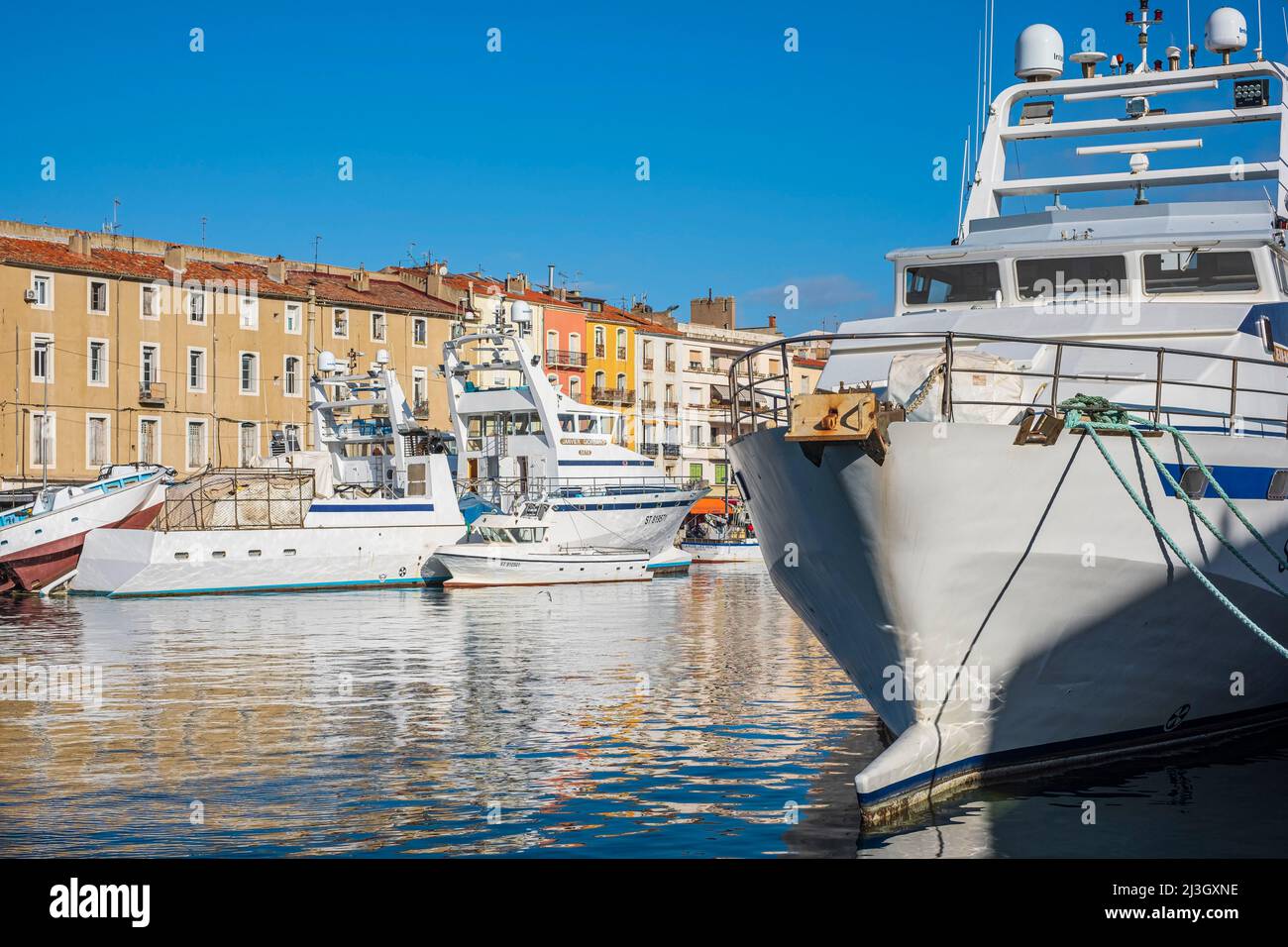 France, Herault, Sete, fishing boats on the Royal canal Stock Photo - Alamy