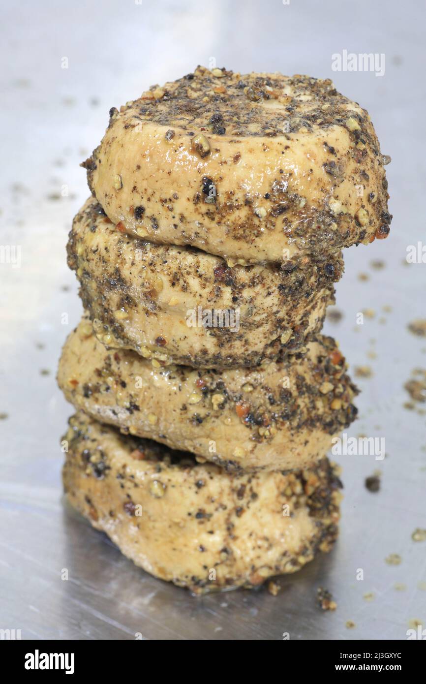 Malta, Haz-Zebbug, Tal Karmnu farm, local cheeses, gbejnas (gbejna is a ...