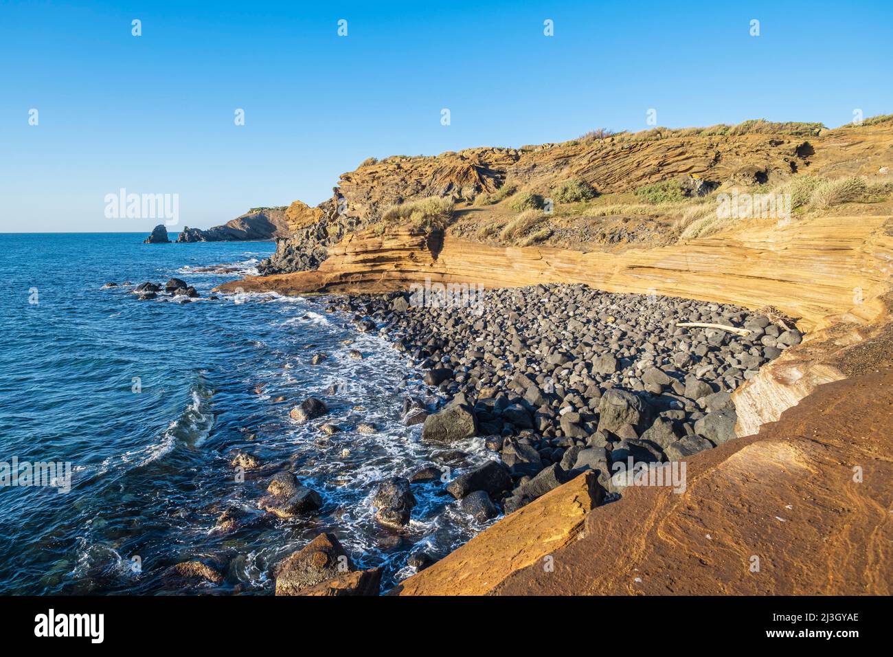 France, Herault, Le Cap d'Agde, volcanic cliffs Stock Photo - Alamy