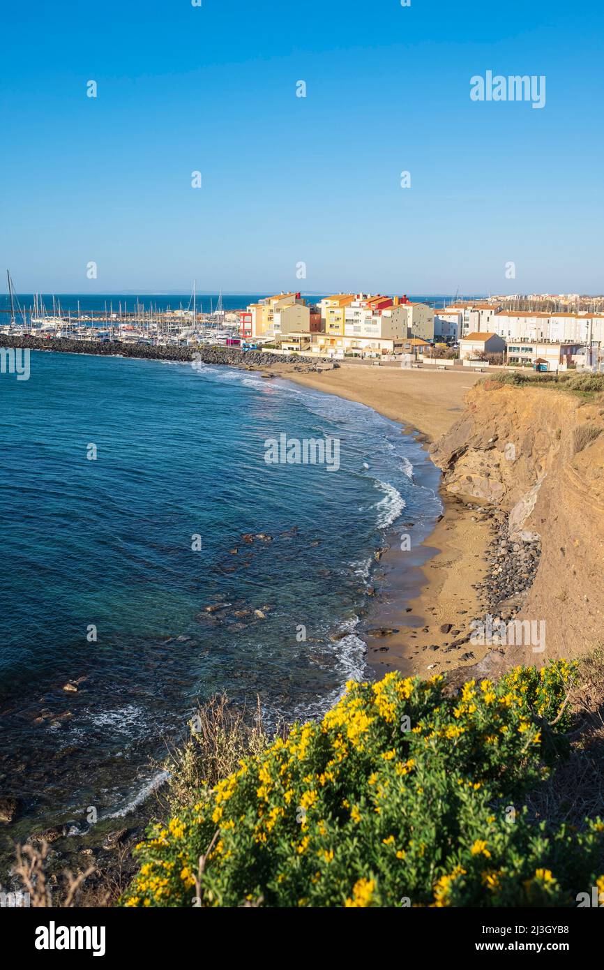 France, Herault, Le Cap d'Agde, La Plagette beach Stock Photo - Alamy