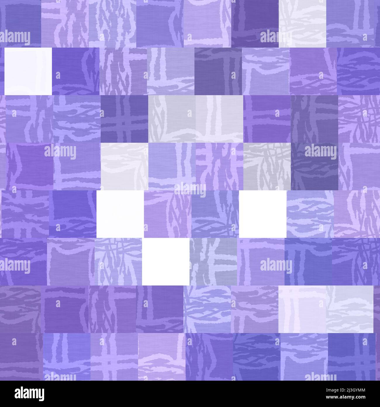 Random patchwork purple mosaic pixel grid seamless pattern. Modern ...