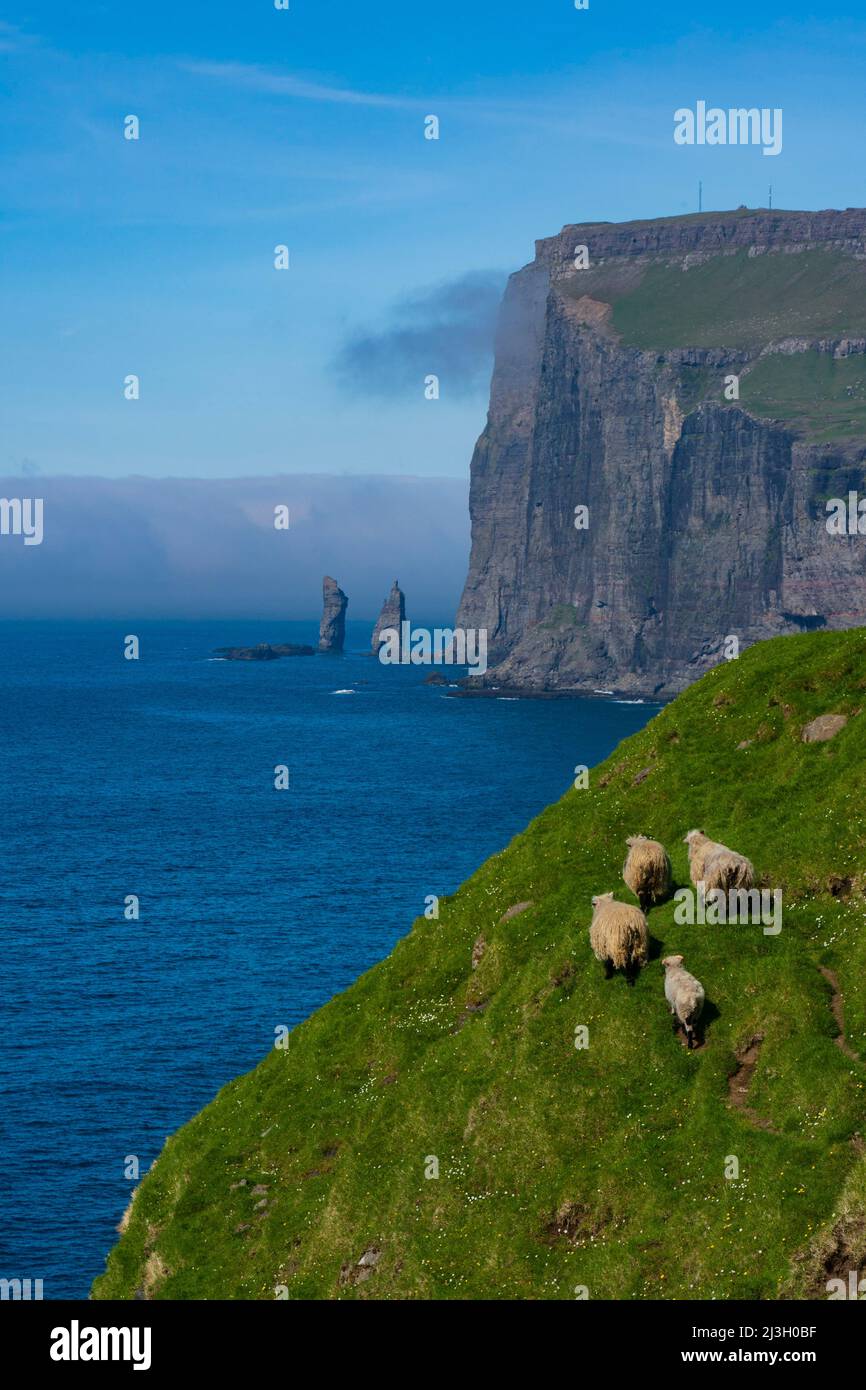 Denmark, Faroe Islands, Risin og Kellingin rocks, Eysturoy Island Stock ...