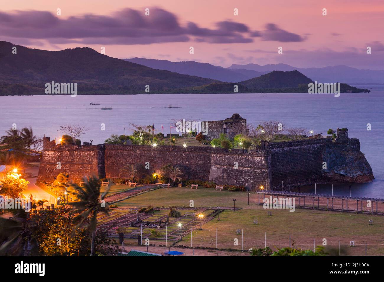 Philippines, Taytay, night view of Fort Santa Isabel, built in 1667 and ...