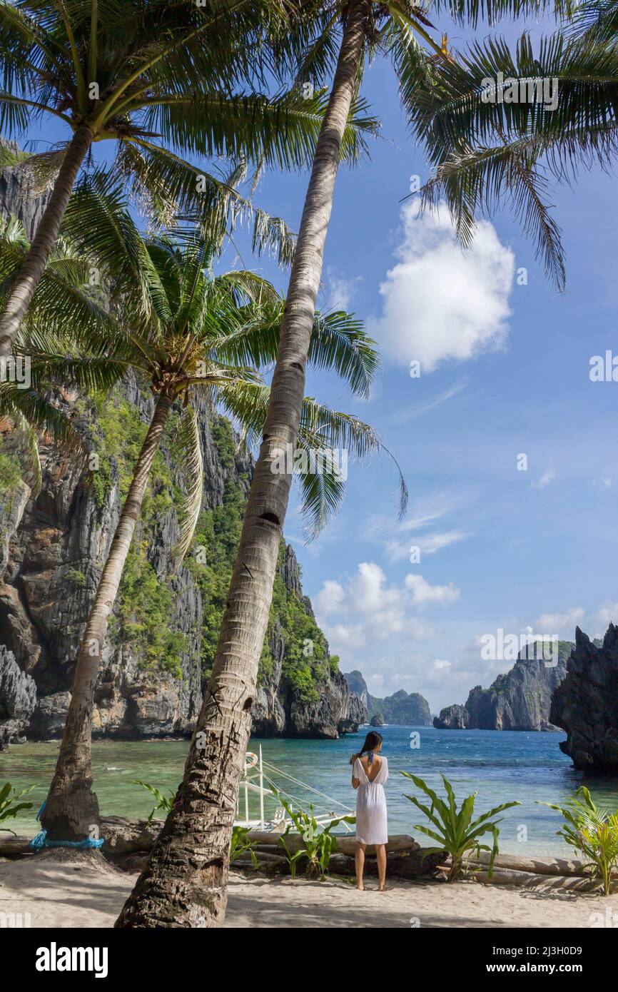 Woman under karst rock hi-res stock photography and images - Alamy