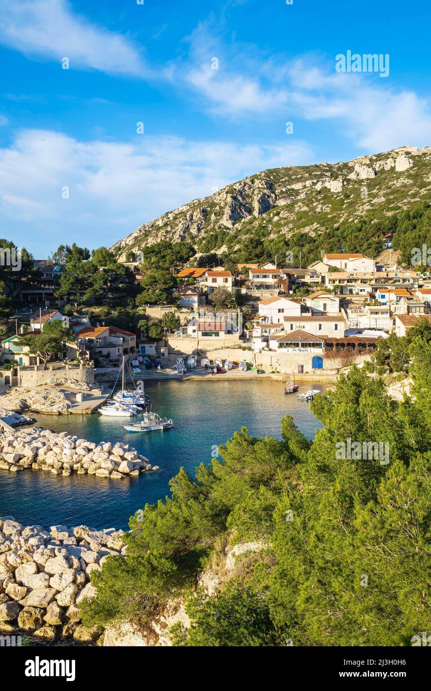 France, Bouches du Rhone, Blue Coast, Le Rove, cove of Niolon Stock ...