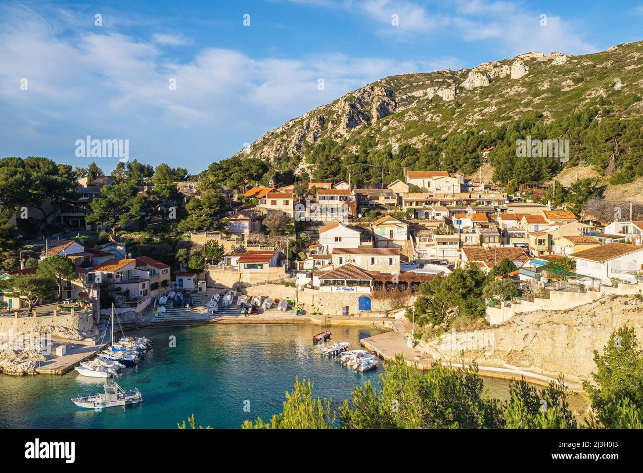 France, Bouches du Rhone, Blue Coast, Le Rove, cove of Niolon Stock ...