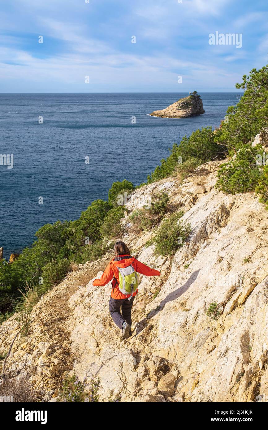 France, Bouches du Rhone, Blue Coast, Le Rove, hike on the customs path ...
